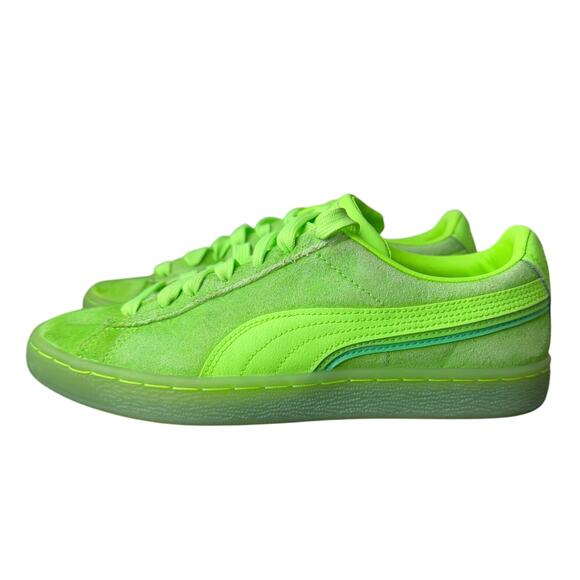 Puma | Shoes | Puma Lime Green Suede Triplex Laceup Casual Sneakers Us ...